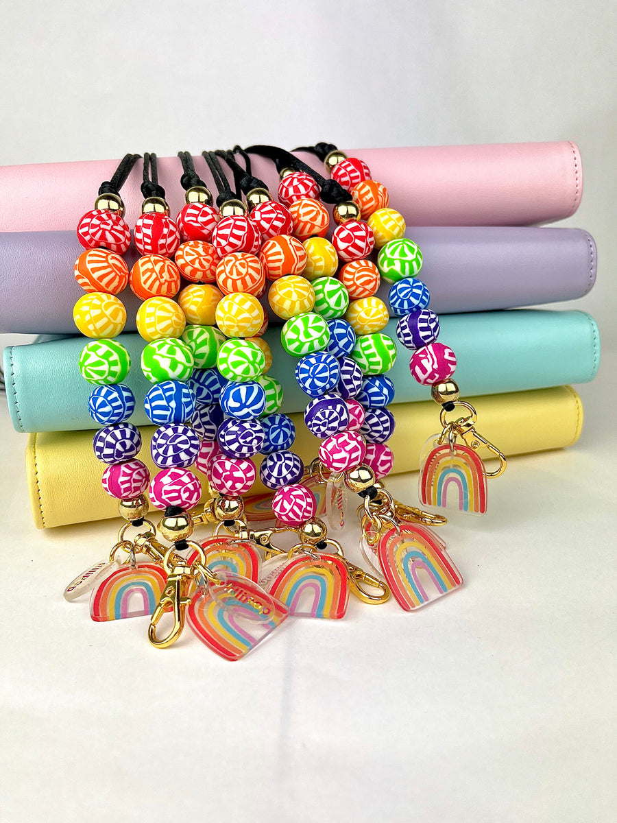 ORIGINAL RAINBOW LANYARD- POLYMER CLAY – Lillipop Australia